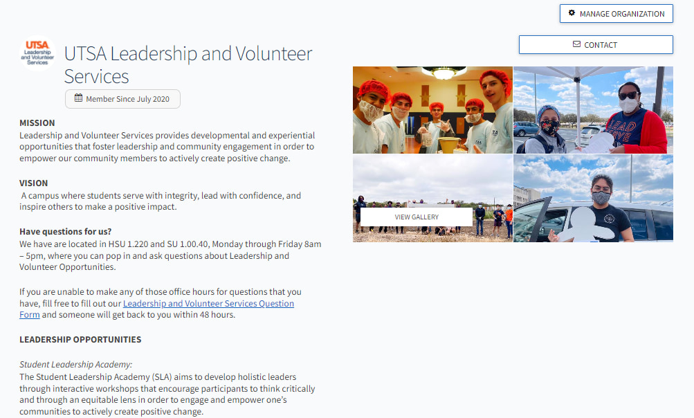 RowdyLink Organization Management | Student Affairs | UTSA | University ...